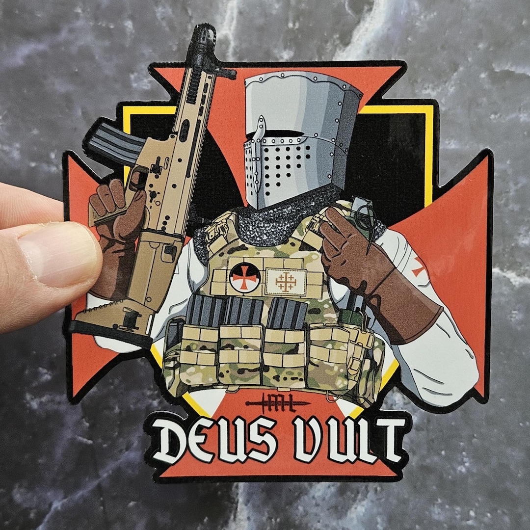 Tactical Templar Sticker, Deus Vult Vinyl Sticker, Knights Templar ...