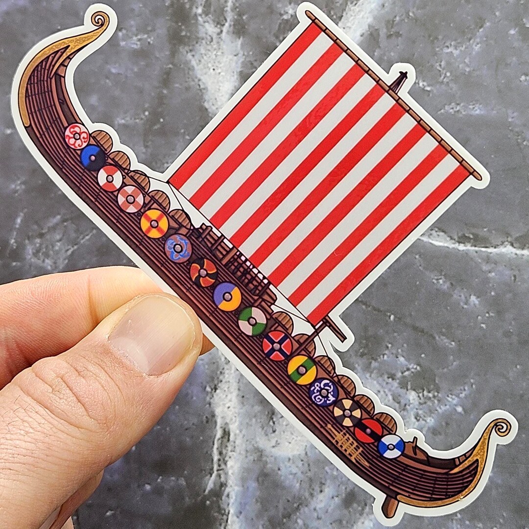 Viking Longship Sticker, Viking Ship Vinyl Sticker, Drakkar Sticker ...