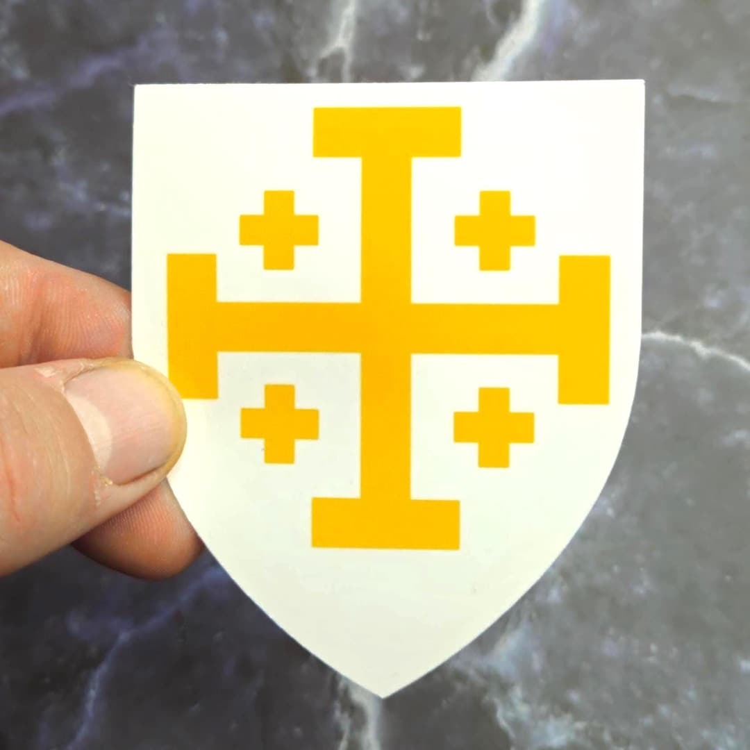 Coat of Arms of the Kingdom of Jerusalem Vinyl Sticker - Crusades ...