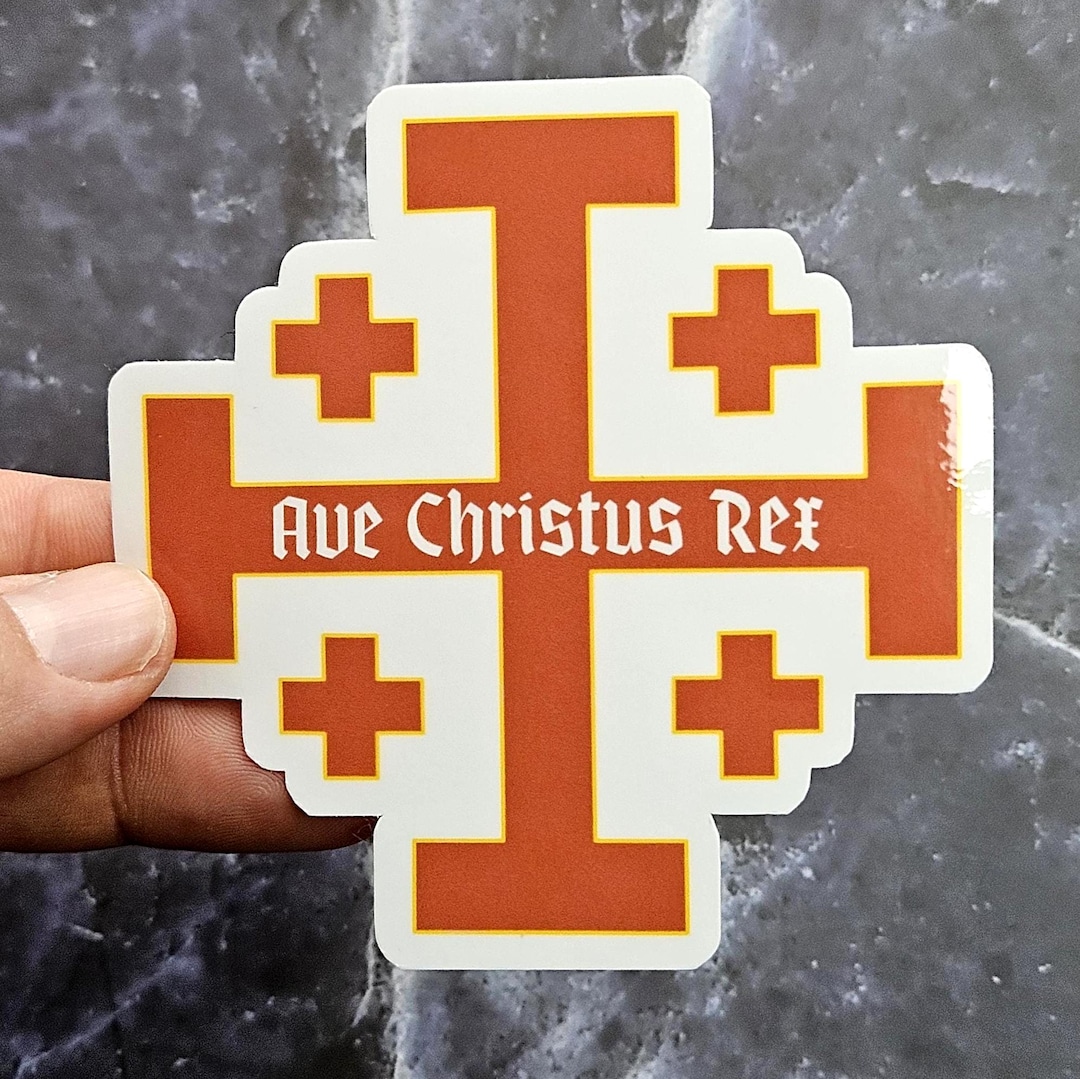 Ave Christus Rex Sticker, Christ the King Vinyl Sticker, Crusader Decal ...