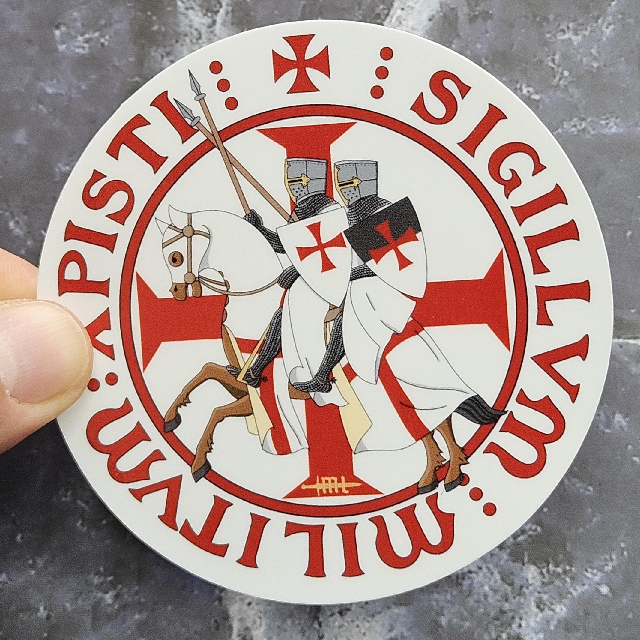 Knights Templar Seal Vinyl Sticker - Crusader Laminated Decal - Etsy