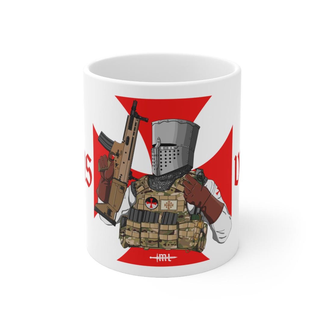 Deus Vult Mug , Ceramic Templar Coffee Cup, Knights Templar Mug ...