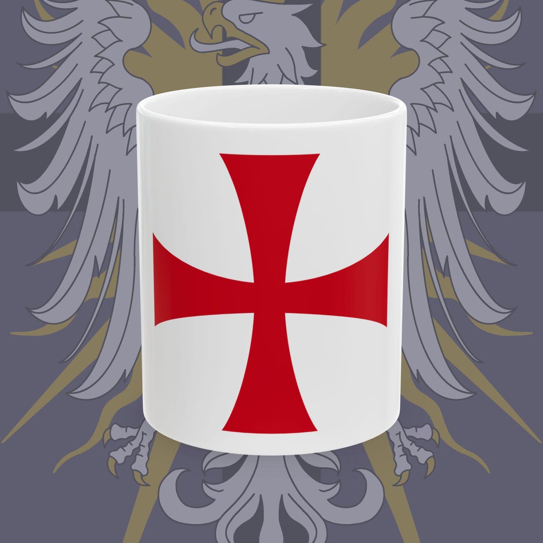 Templar Knight Mug: Red Cross, Latin Prayer - Medieval Crusader Gift - Etsy