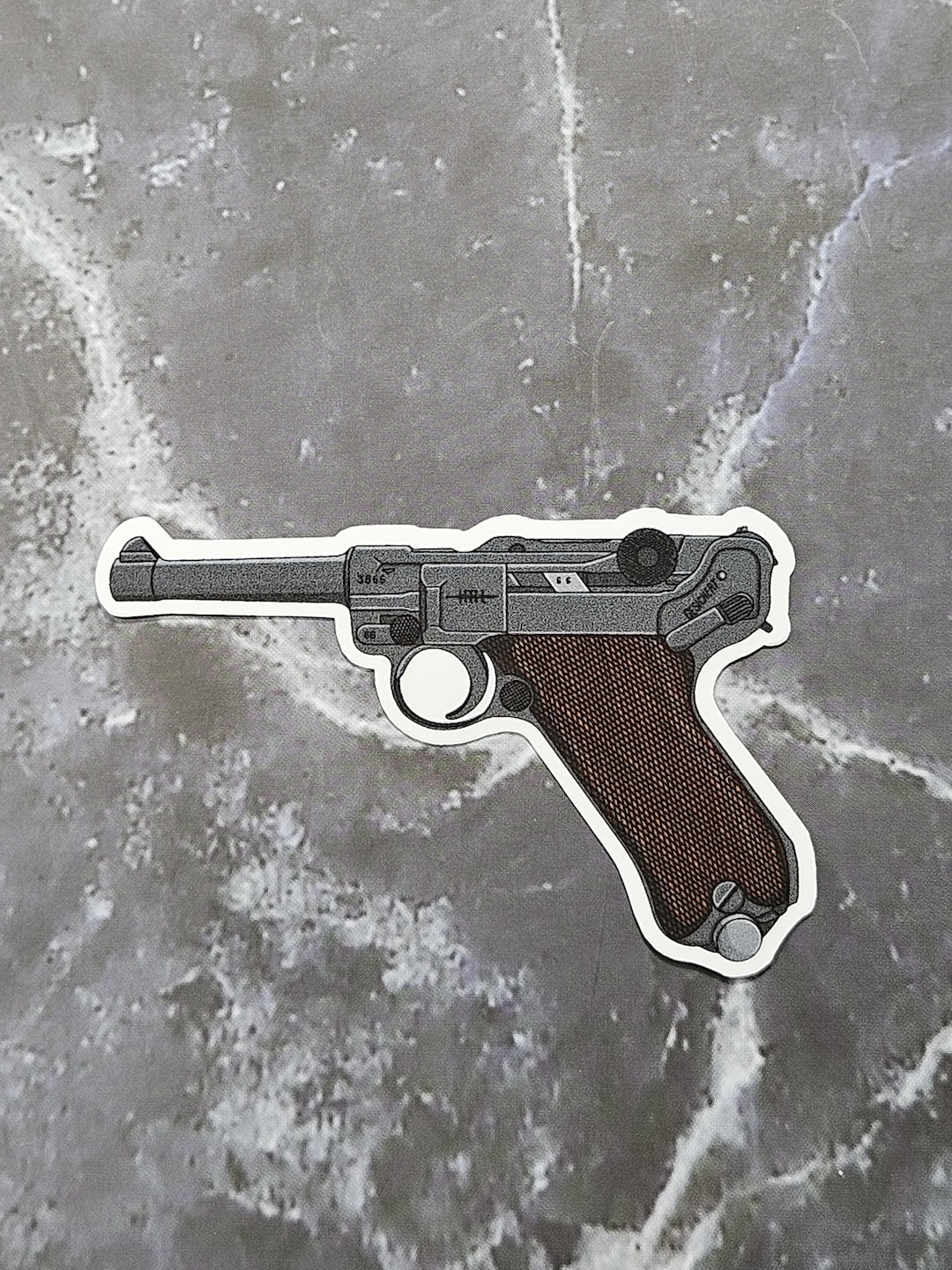 Luger Pistol Sticker Vynil Diecut Laminated - Etsy