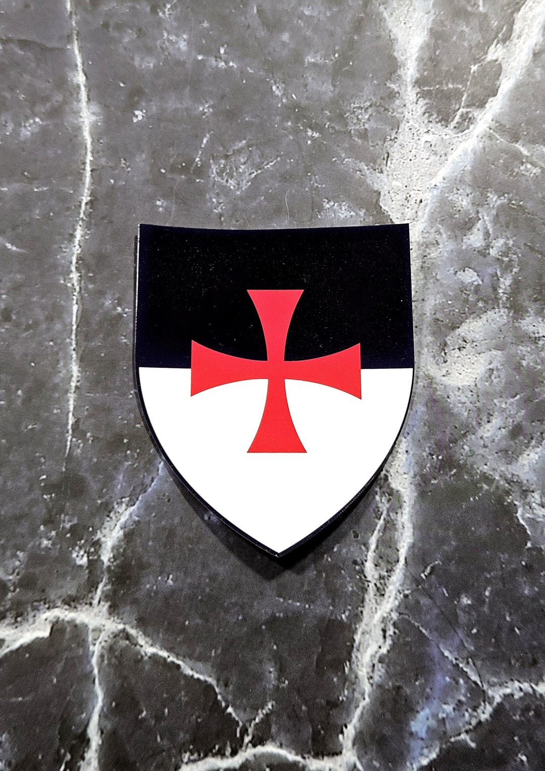 Coat of Arms of the Knights Templar Shield Black and White Sticker ...