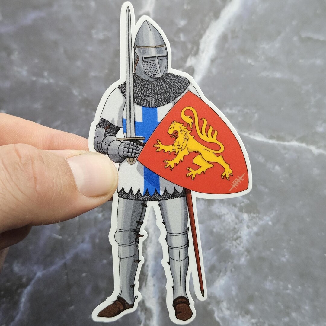 Medieval Knight Vinyl Sticker - 14th Century Knight Laminated Decal - Etsy