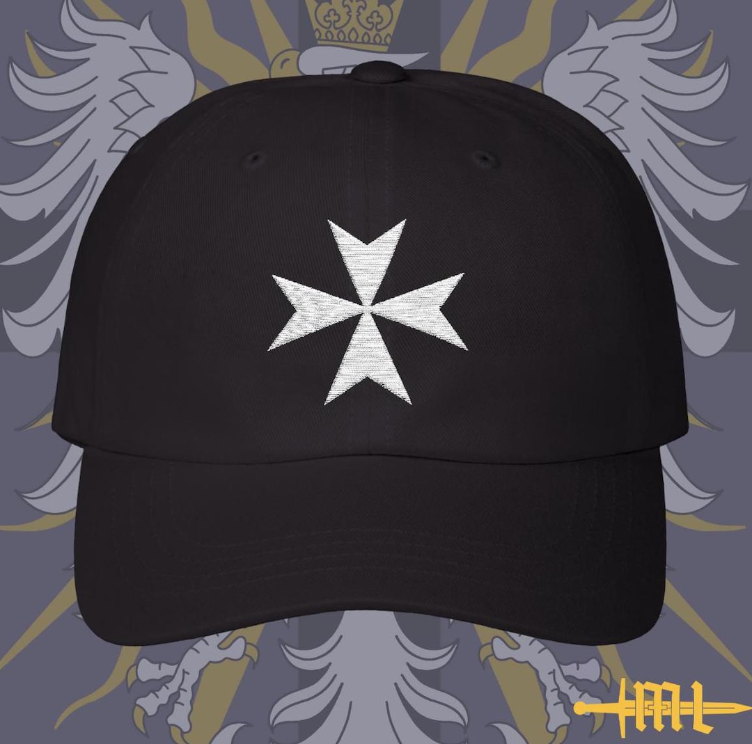 Knights Hospitaller Cap, Hospitaller Cross, Maltese Cross, Black ...
