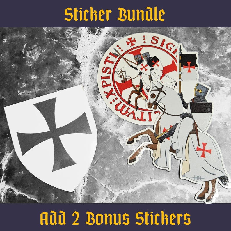 Knights Templar Seal Vinyl Sticker - Crusader Laminated Decal - Etsy
