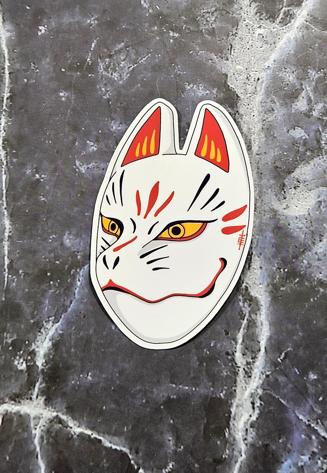 Japanese Art Kitsune Sticker , Kitsune Sticker , Kitsune Mask , Gift ...