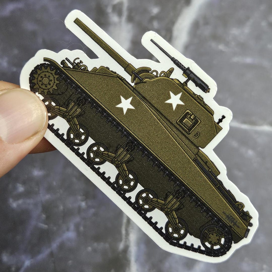 M4 Sherman Tank Vinyl Sticker - WWII United States Medium Tank ...