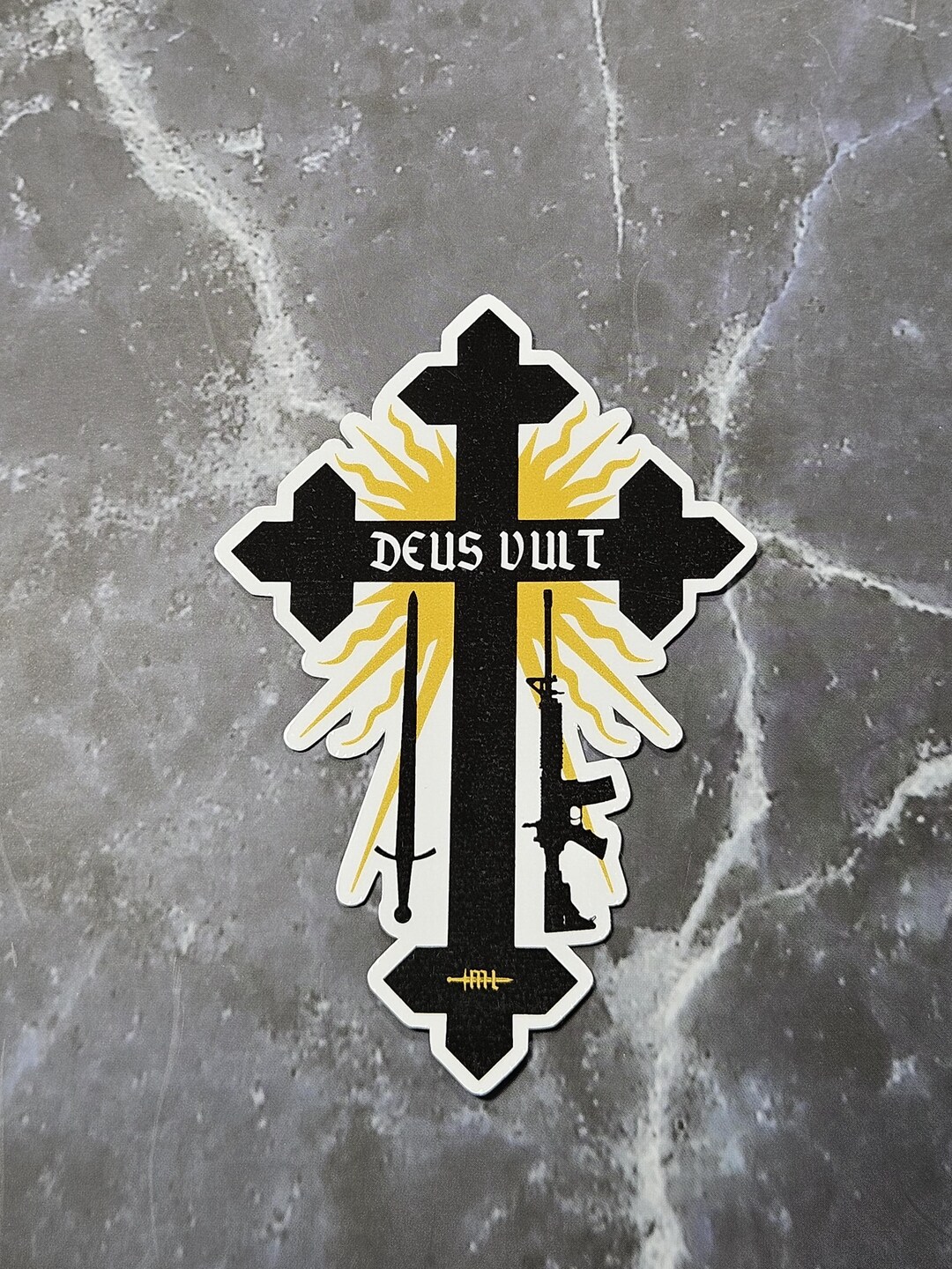 Deus Vult Cross Vynil Sticker / Gift Sticker for Laptop, Suitcase ...