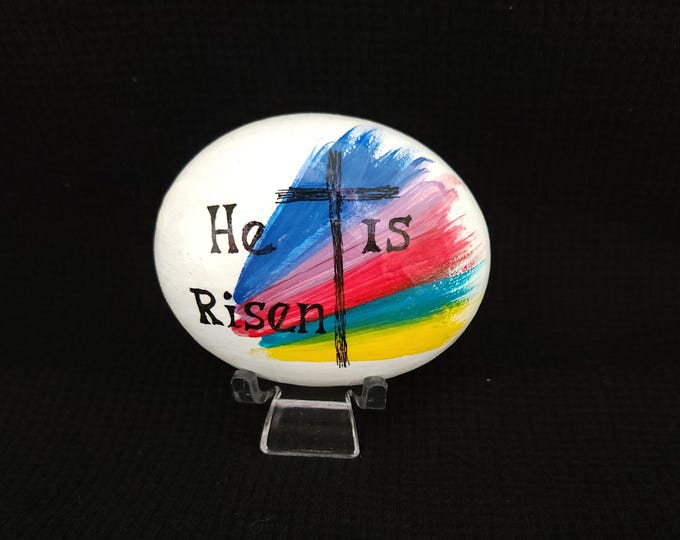 Jesus is Risen Painted Rock - Etsy