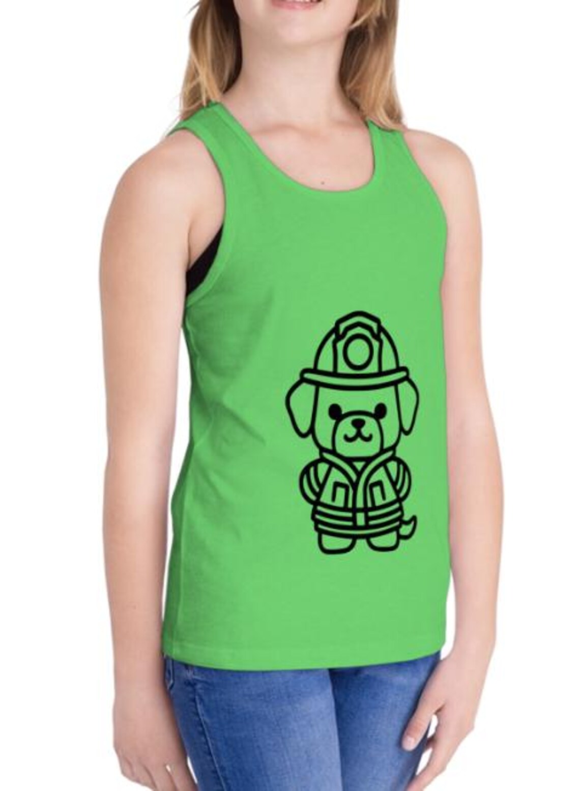 Dog Dressed as a Firefighter SVG - Cute Animal Fireman Cut File for ...