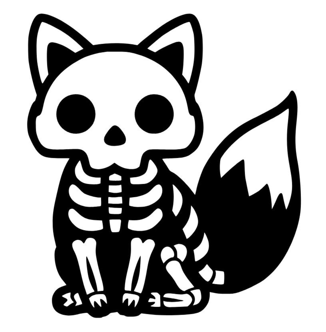 Fox Skeleton SVG - Halloween Animal Skeleton Cut File for Cricut ...