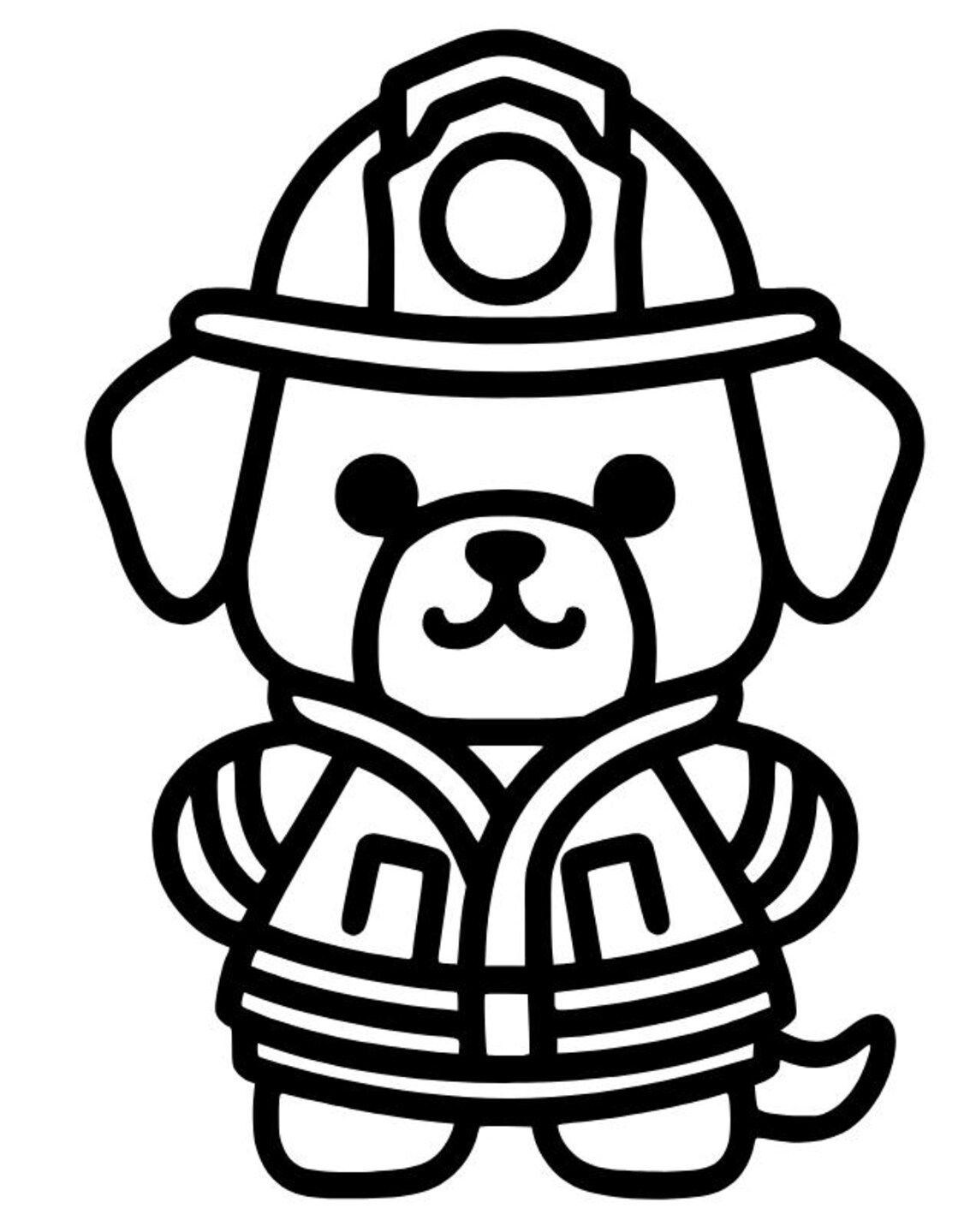 Dog Dressed as a Firefighter SVG - Cute Animal Fireman Cut File for ...