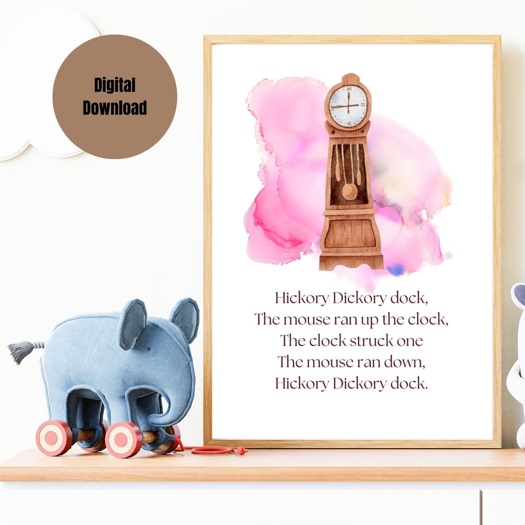 Set of 5 Cute Children's Classic Nursery Rhyme Wall Prints. Digital ...