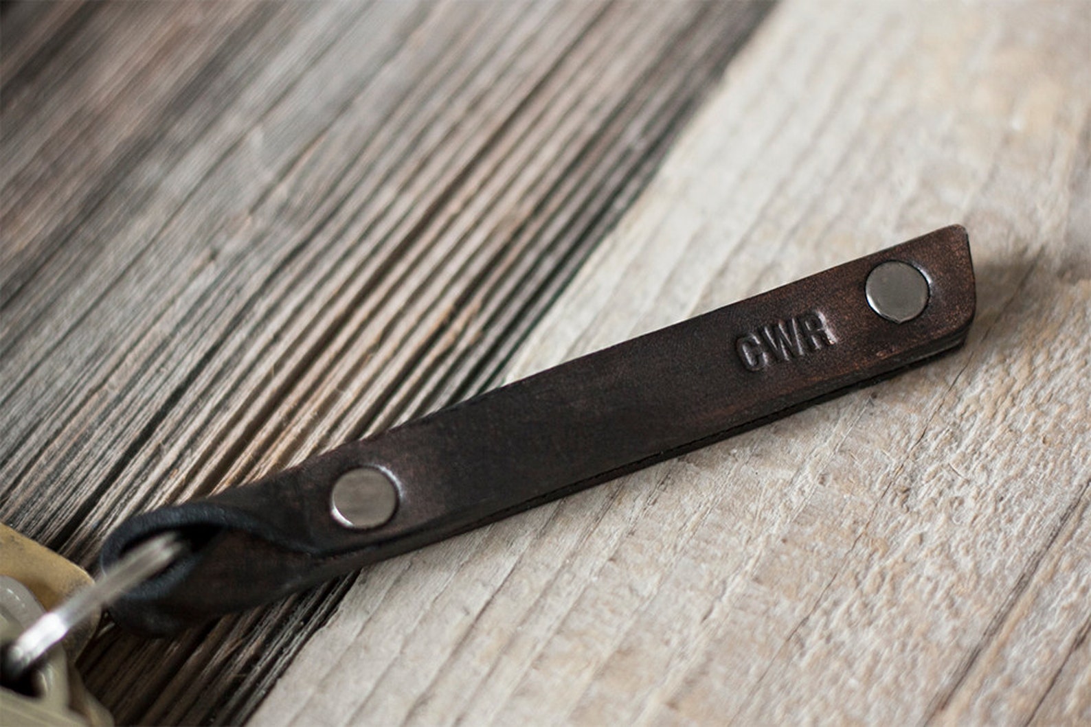 Black Leather Keychain W/ Free Personalization // the - Etsy