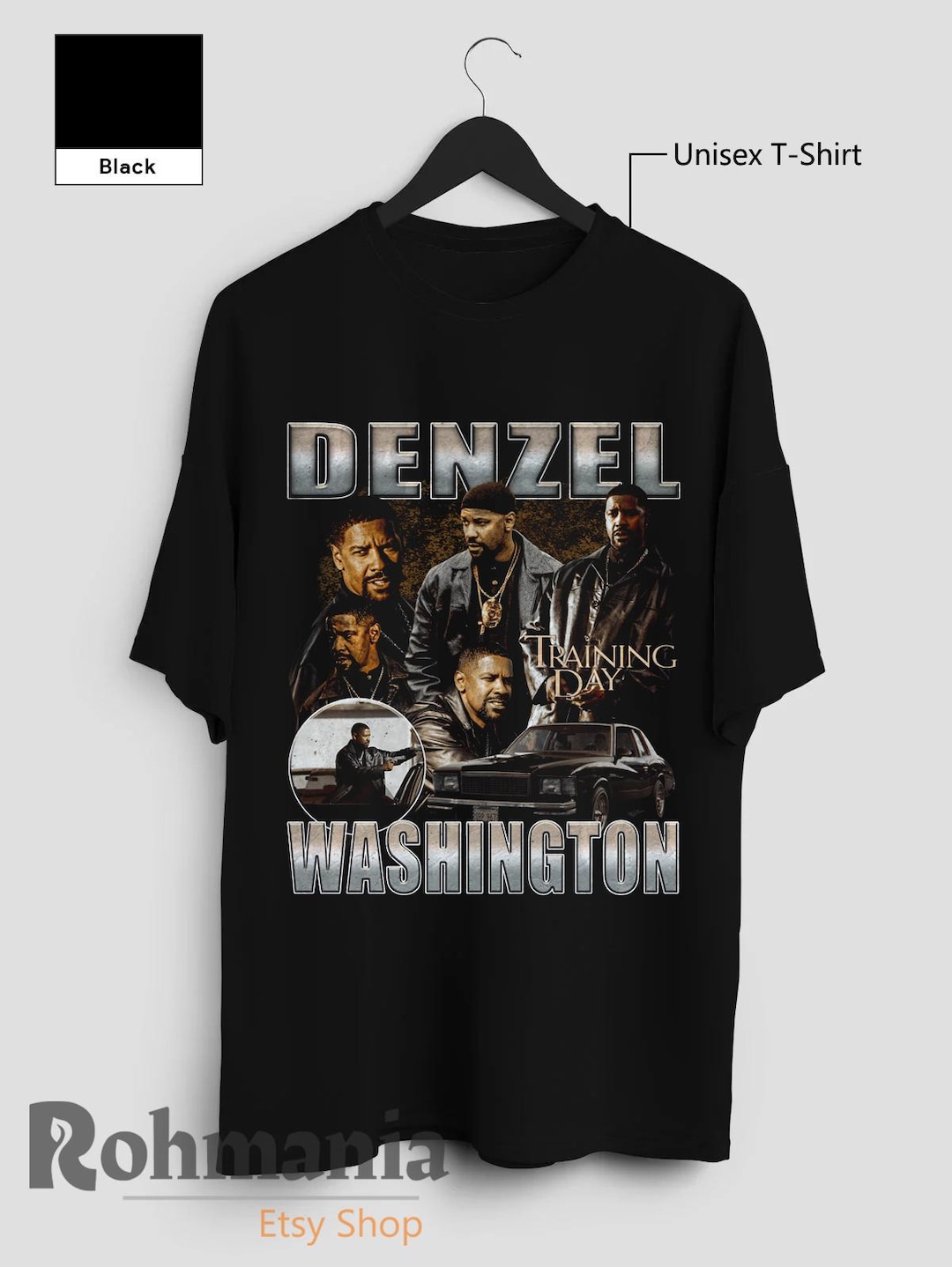 Denzel Washington T-shirt: 90s Retro Movie & TV Show Fan Merch Shirt ...