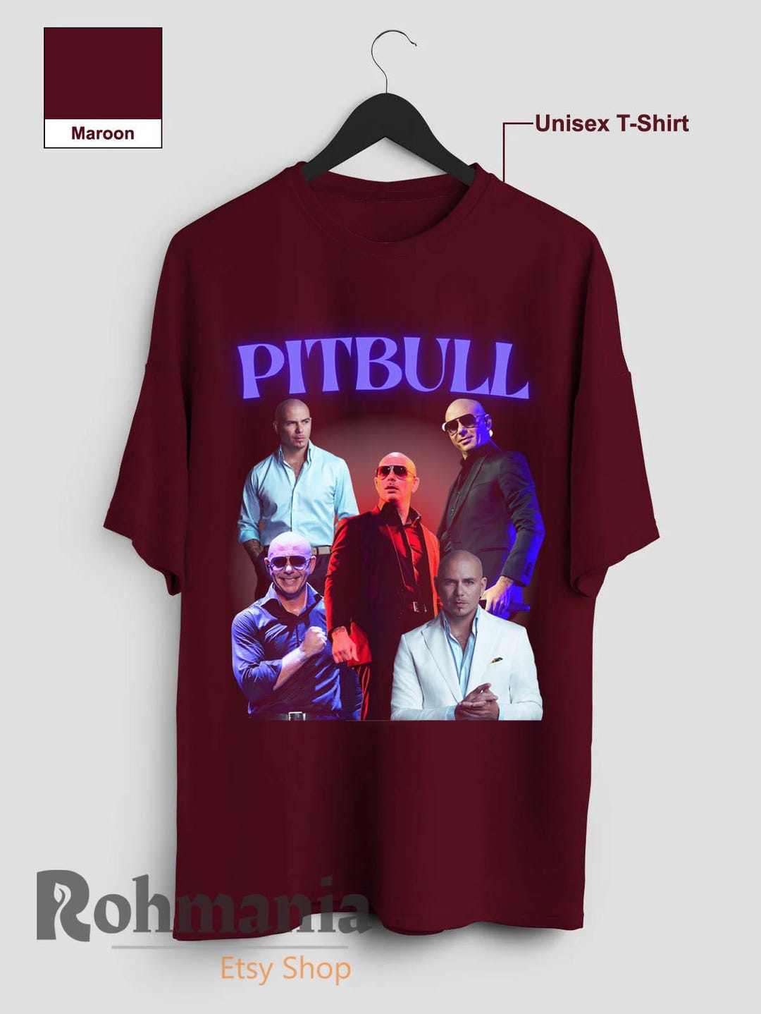 Pitbull T Shirt, Rap Hip Hop Music Merch Shirt, Retro 90s Personalized ...
