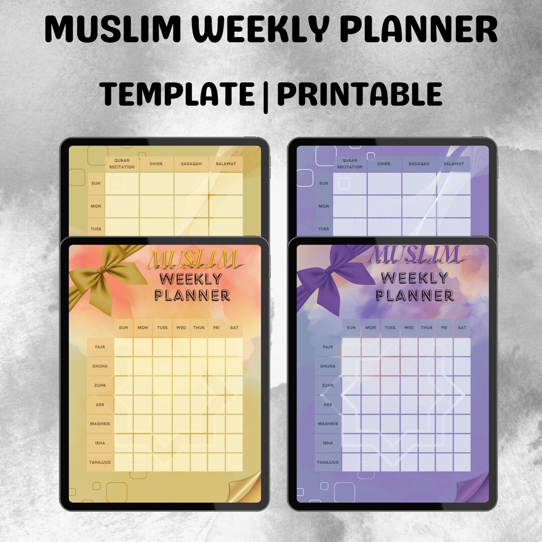 Muslim Weekly Planner | Islamic Planner | Muslim Planner | Muslim ...