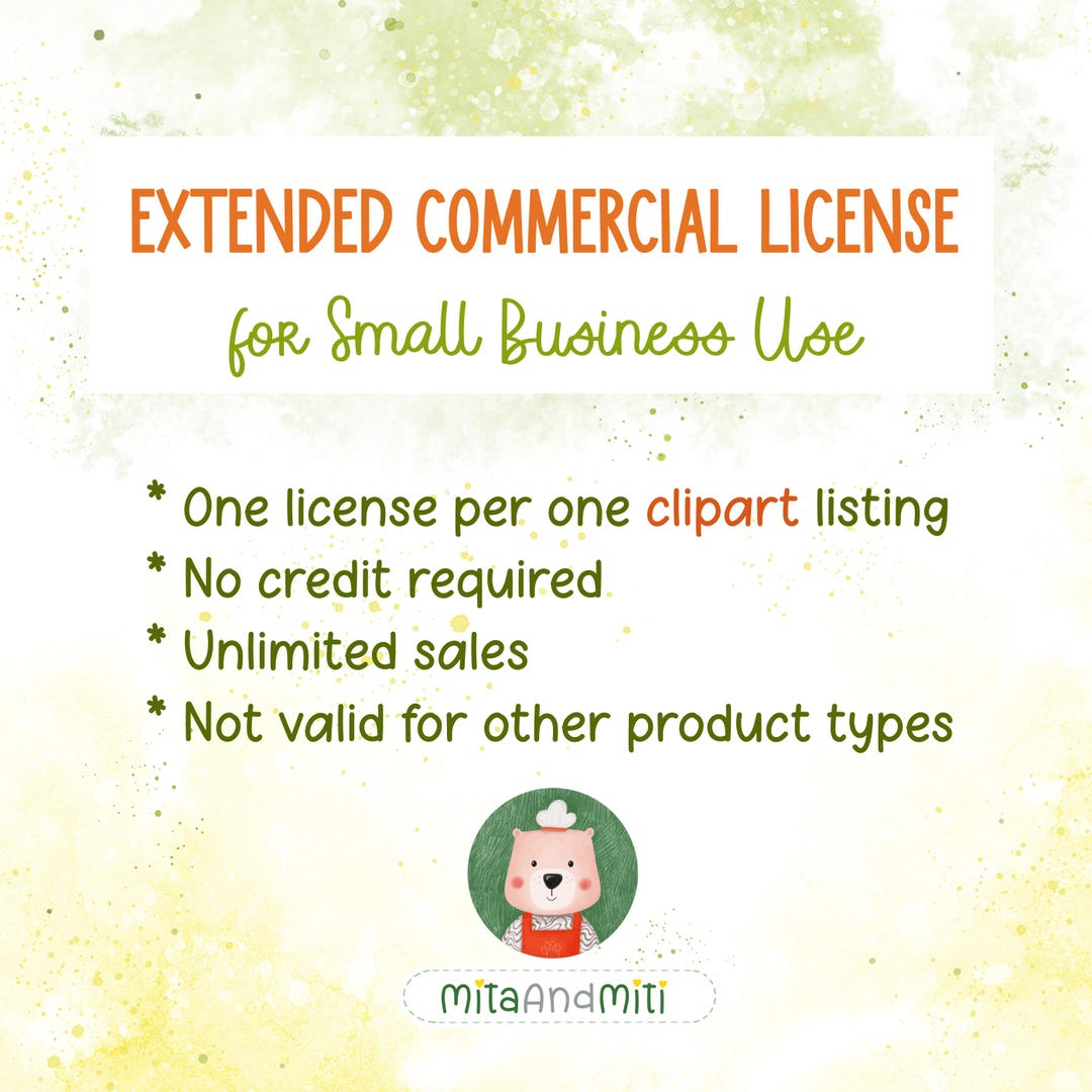 Extended Commercial License for Clipart | Small Business Use ...