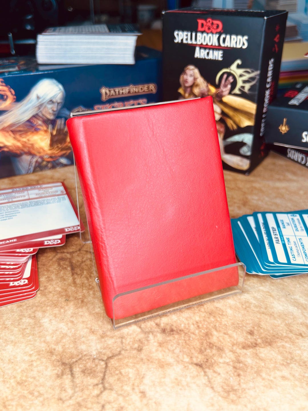 Red Leather 1 Insert Mini Hardback Spellbook, Notebook, or Journal With ...