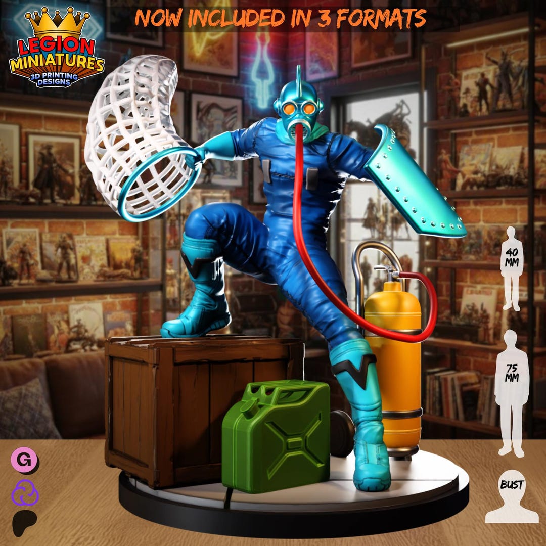 Fireproof Man - 32mm, 40mm (MCP Scale), or 75mm Miniature, 16k ...