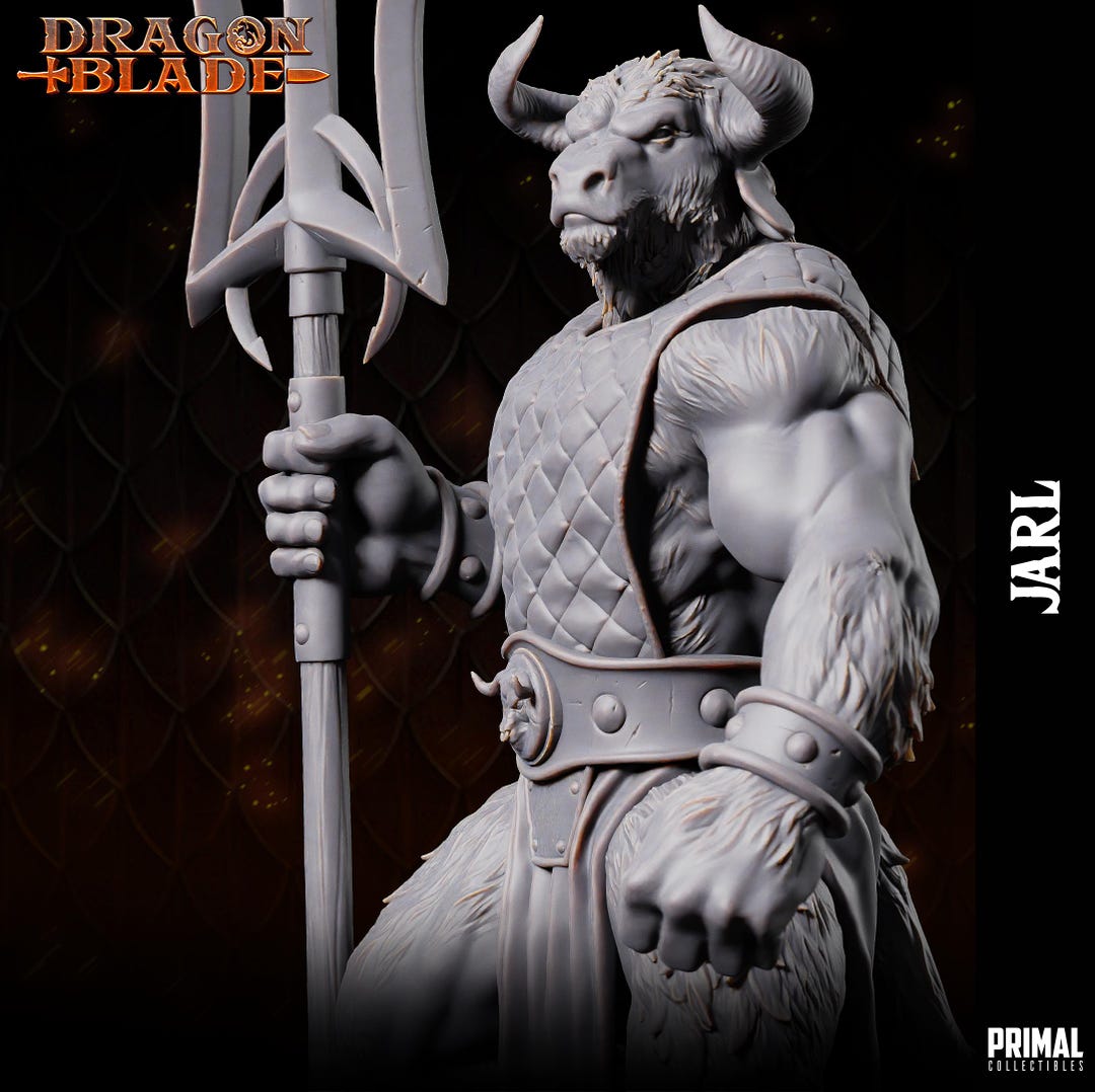 Jarl - Minotaur - 32mm or 75mm Miniature, 16k Definition, Dragonblade ...