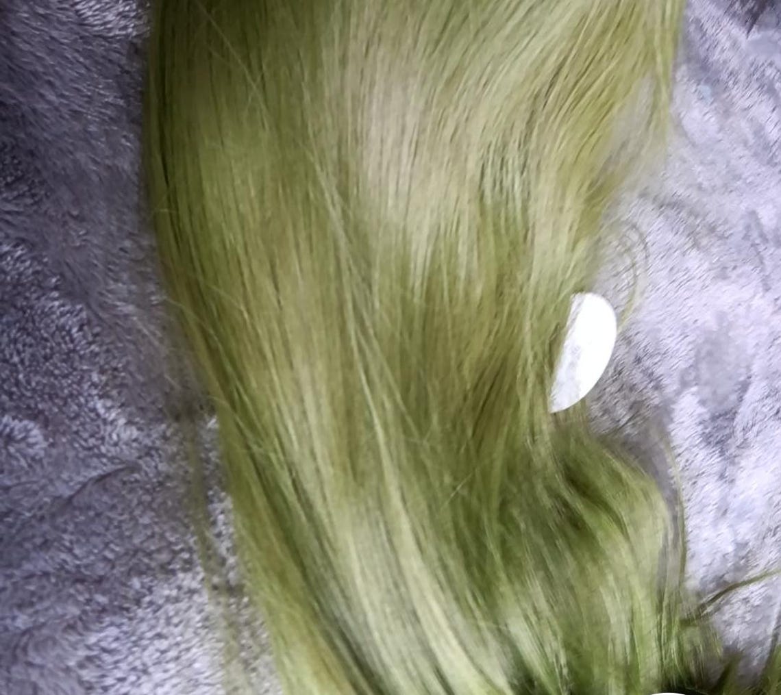 Fairy Moss Green Wig Synthetic Forest Nymph Hair 24 Inch No Lacefront ...