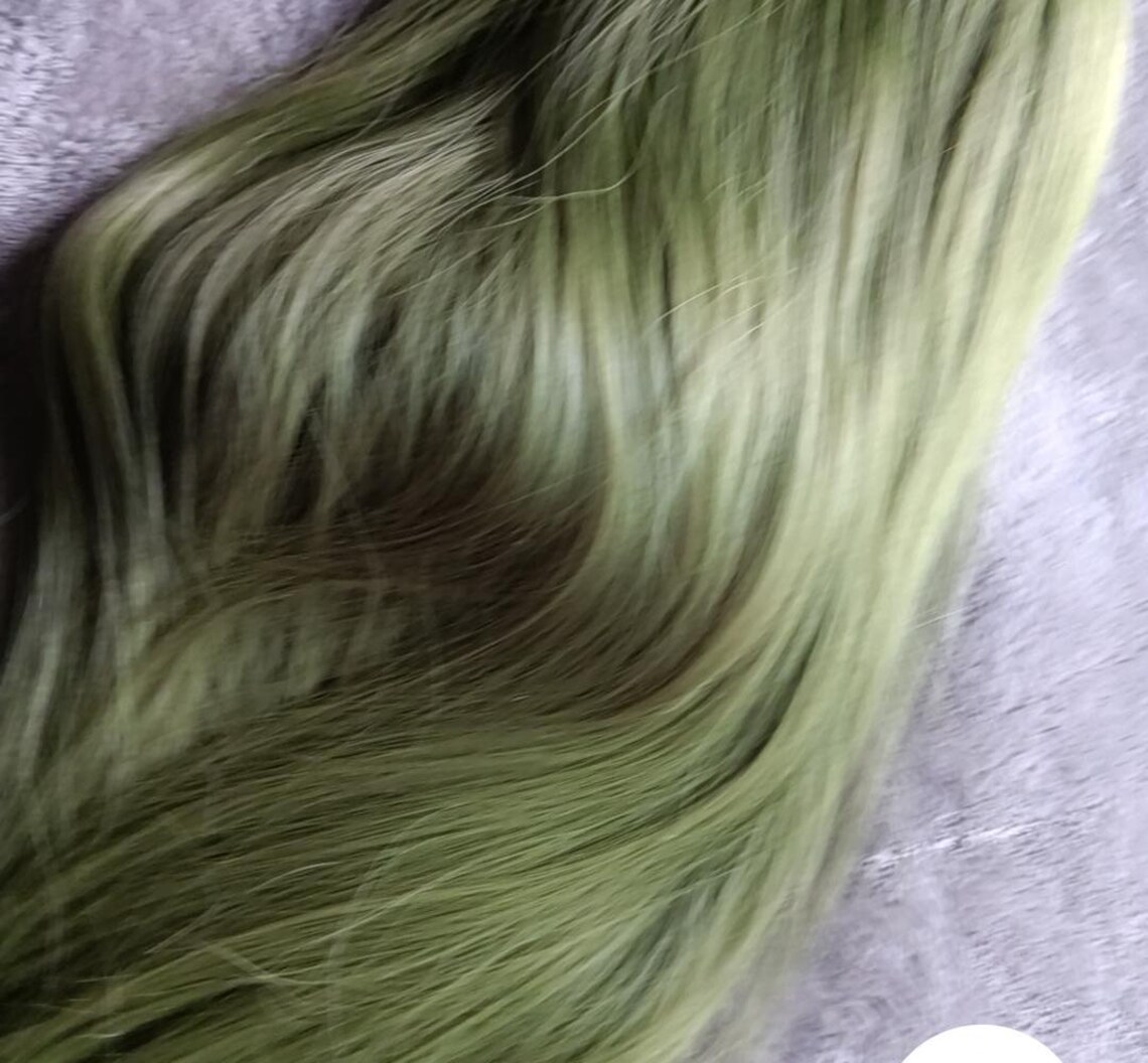 Fairy Moss Green Wig Synthetic Forest Nymph Hair 24 Inch No Lacefront ...