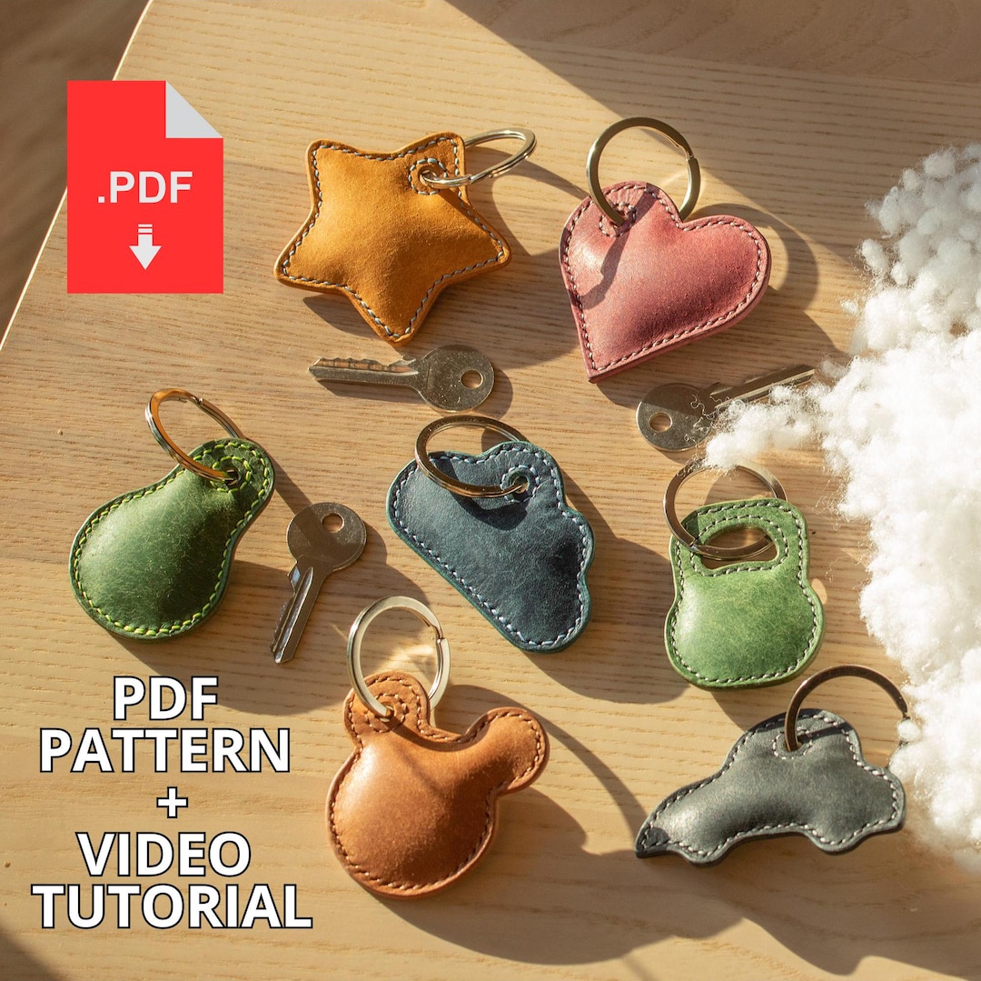 7 Minimalist Keychain PDF Patterns | Cute Puffy Key Fob Templates ...