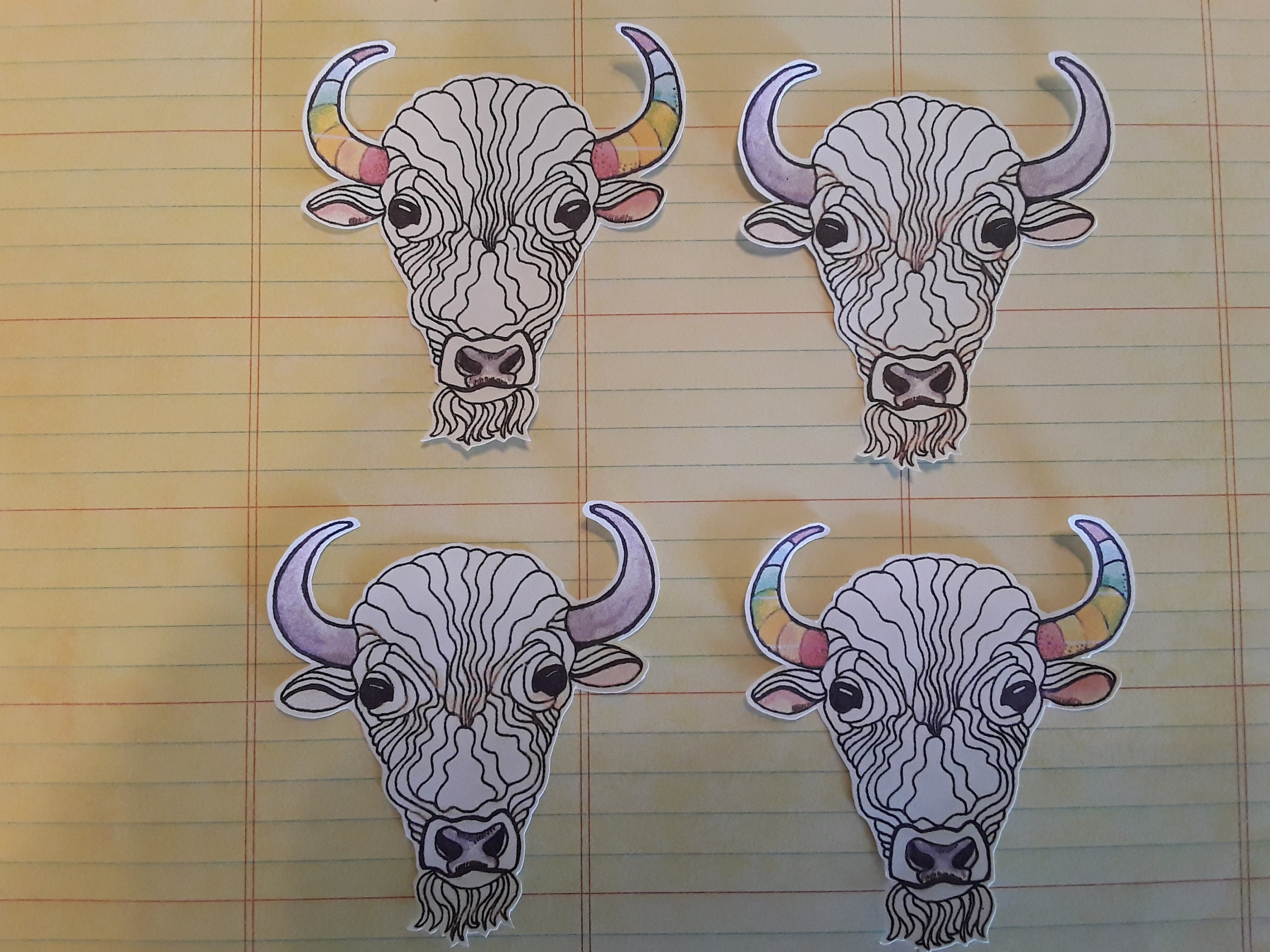 Paper & Party Supplies Sticker Set art stickers rainbow buffalo sticker ...