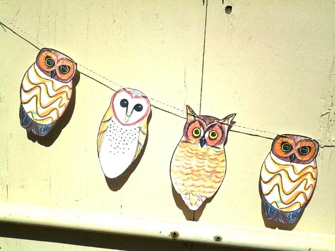 Banner Owl Banner Large Owl Garland Bunting Garland - Etsy