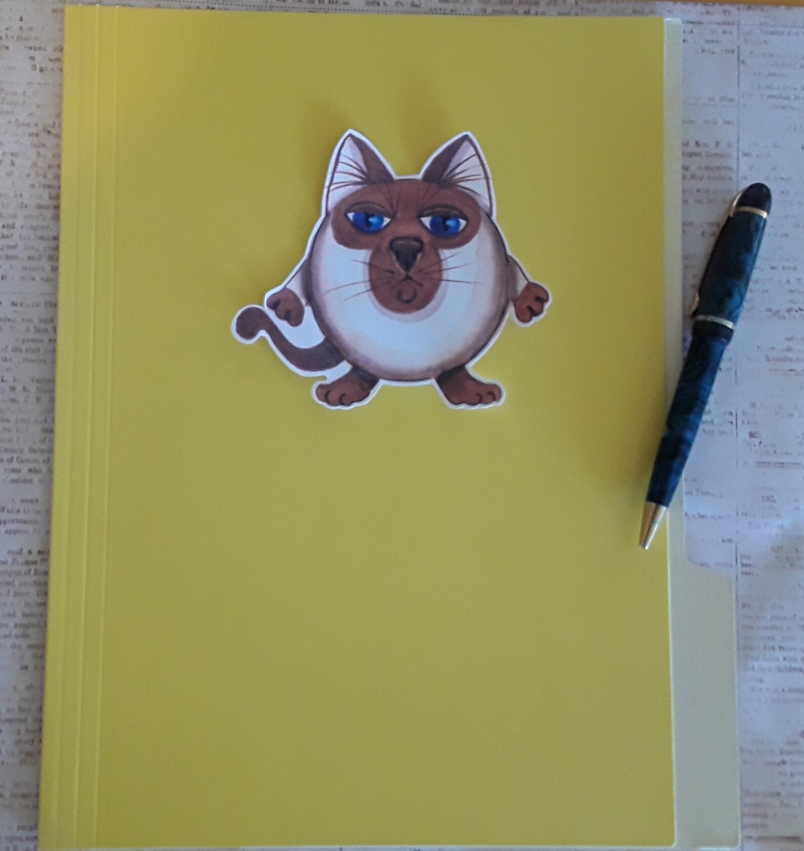 Cat Sticker Large Car Sticker Roly Poly Cat Siamese Cat | Etsy