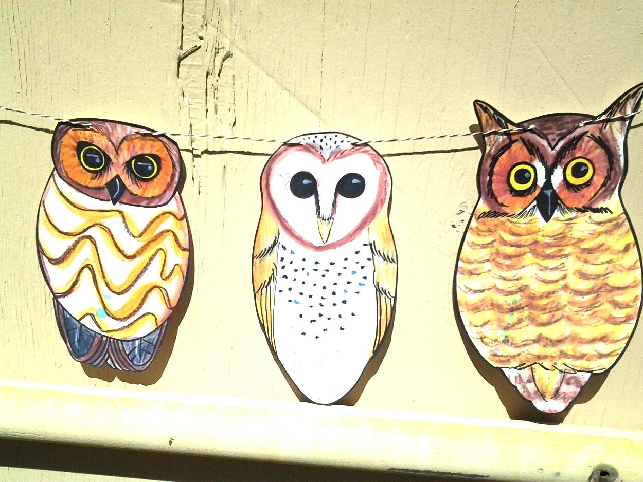 Banner Owl Banner Large Owl Garland Bunting Garland - Etsy
