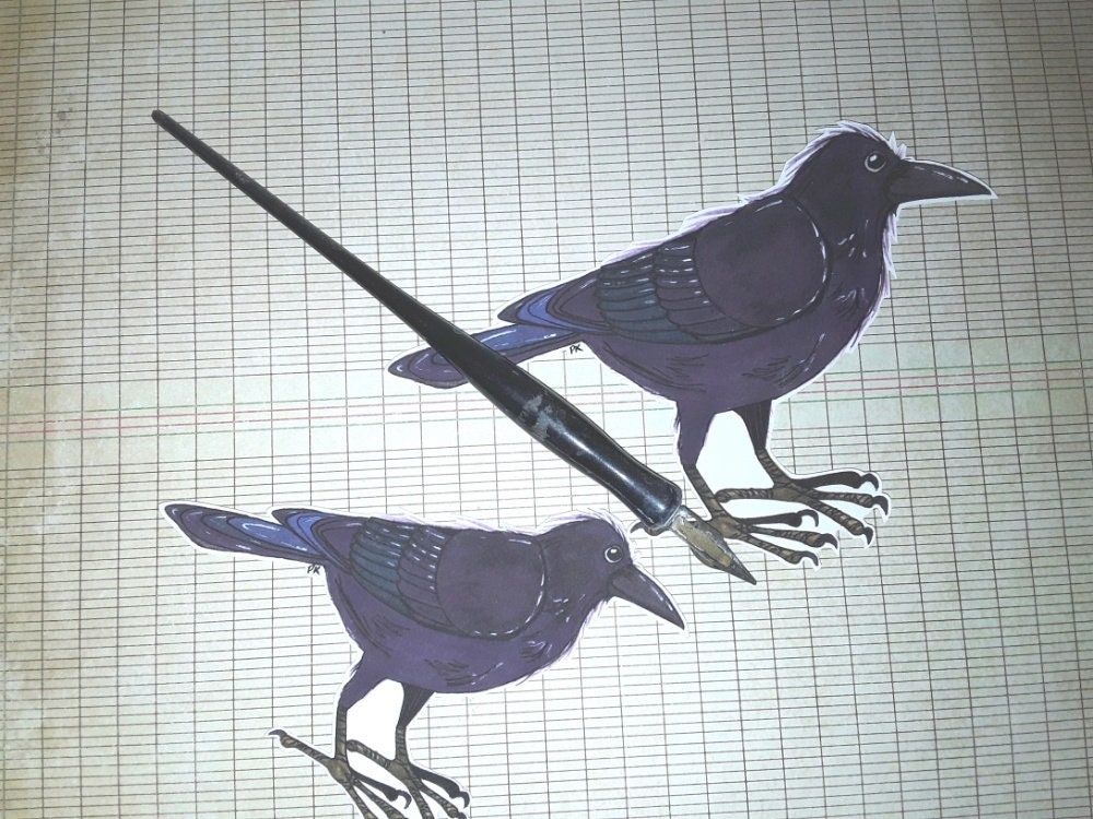 Crow Stickers Raven Stickers Art Stickers Unique Hand Cut - Etsy
