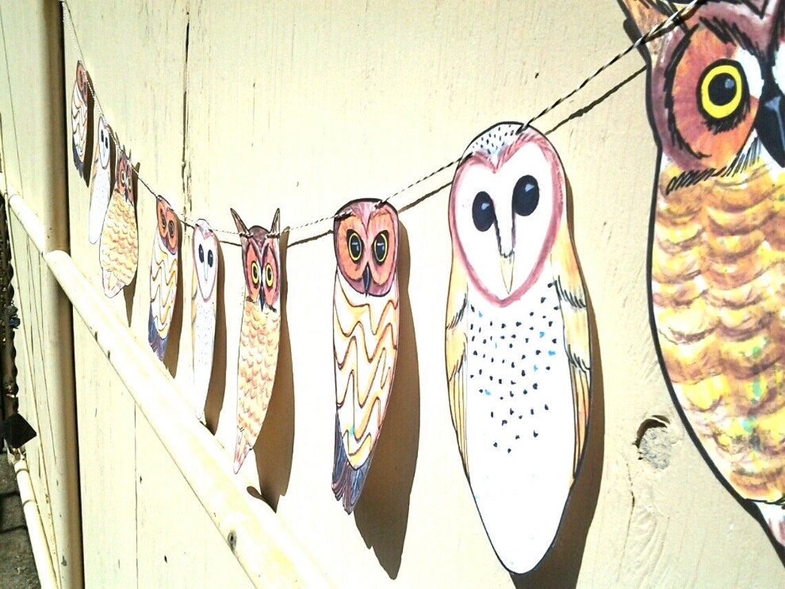 Banner Owl Banner Large Owl Garland Bunting Garland - Etsy