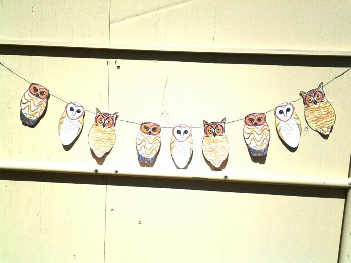 Banner Owl Banner Large Owl Garland Bunting Garland - Etsy