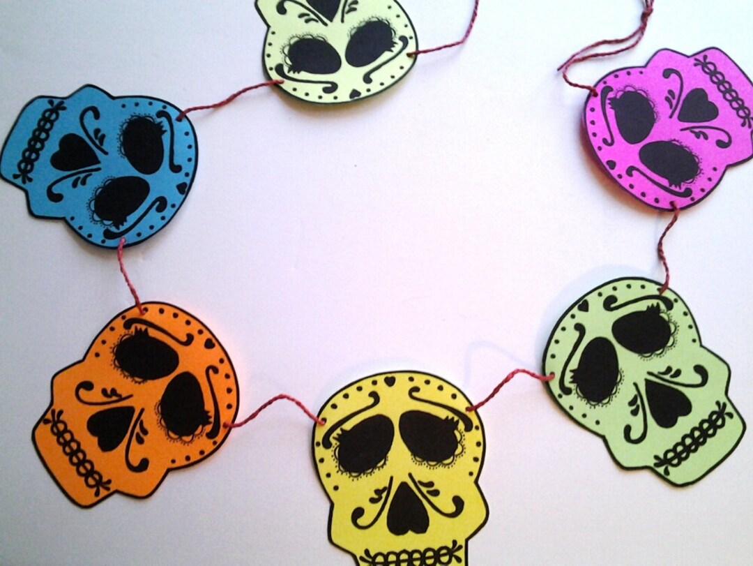 Halloween Banner, Skull Banner, Day of the Dead, Bunting, Flags - Etsy