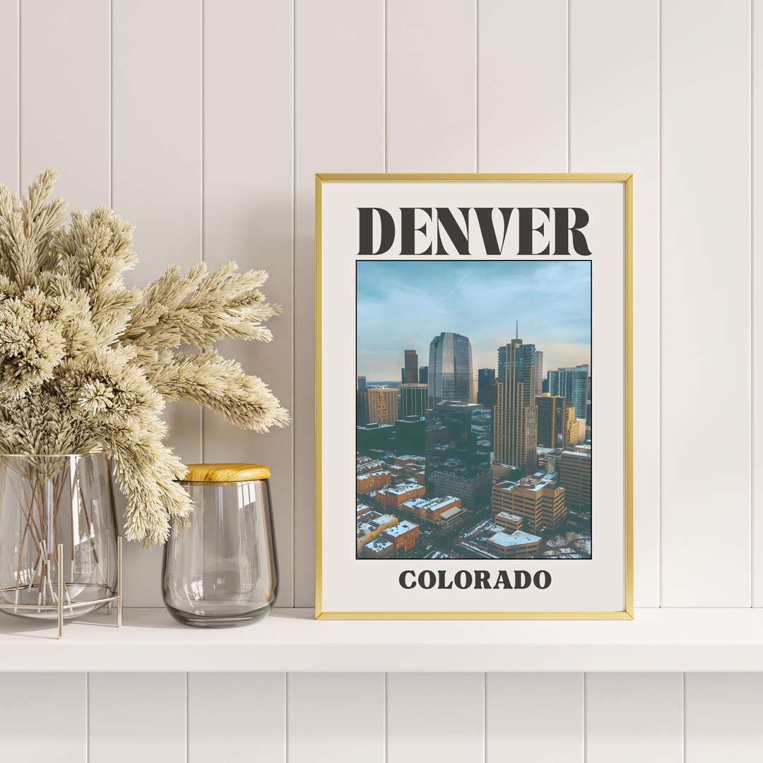 Denver Skyline Poster Cityscape Art Print Denver Colorado Wall Art ...