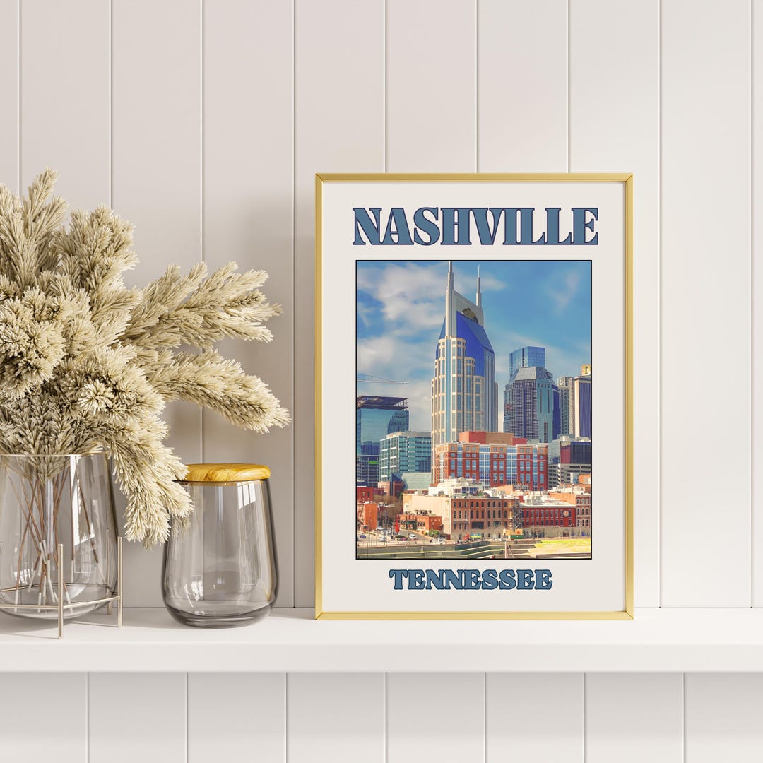 Nashville Skyline Poster Vibrant Cityscape Art Print Nashville ...
