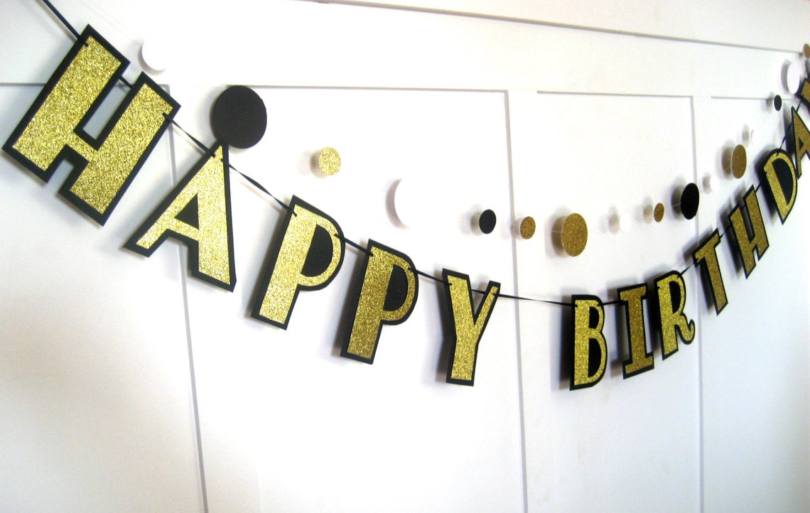 Roaring Twenties Birthday Banner Art Deco HAPPY BIRTHDAY - Etsy