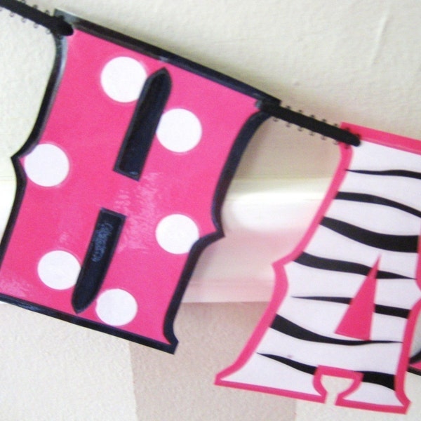 Pink Zebra Banner - Etsy