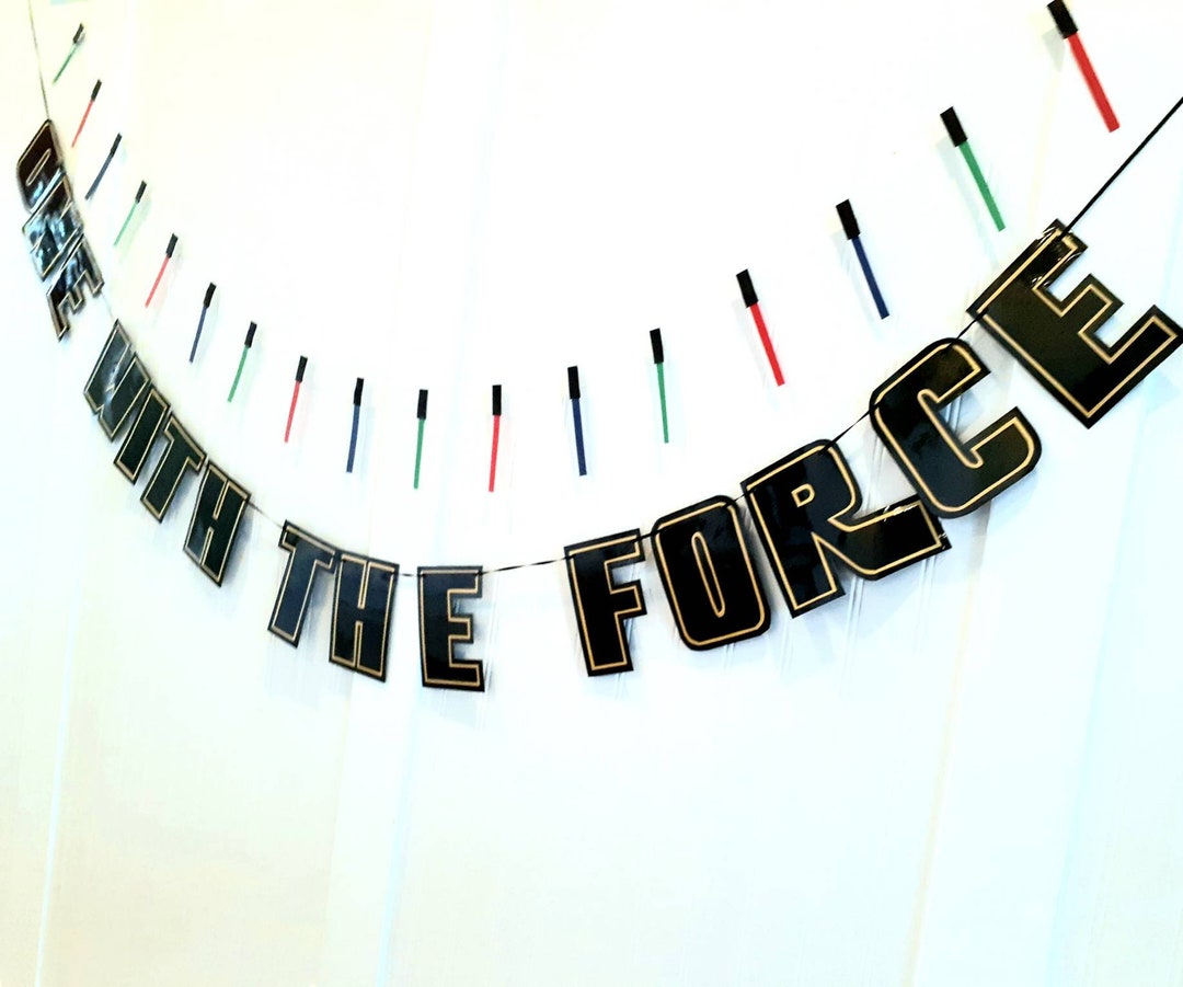 ONE With the FORCE First Birthday Banner, Star Wars Birthday Banner ...