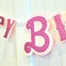 Pink on Pink Birthday Banner, Pink Birthday Banner, Girly Pink HAPPY ...
