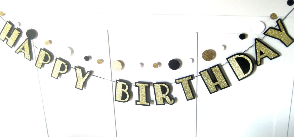 Roaring Twenties Birthday Banner Art Deco HAPPY BIRTHDAY | Etsy
