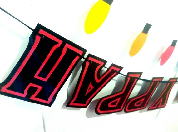 Stranger Birthday Banner, Upside Down Banner, Stranger HAPPY BIRTHDAY ...