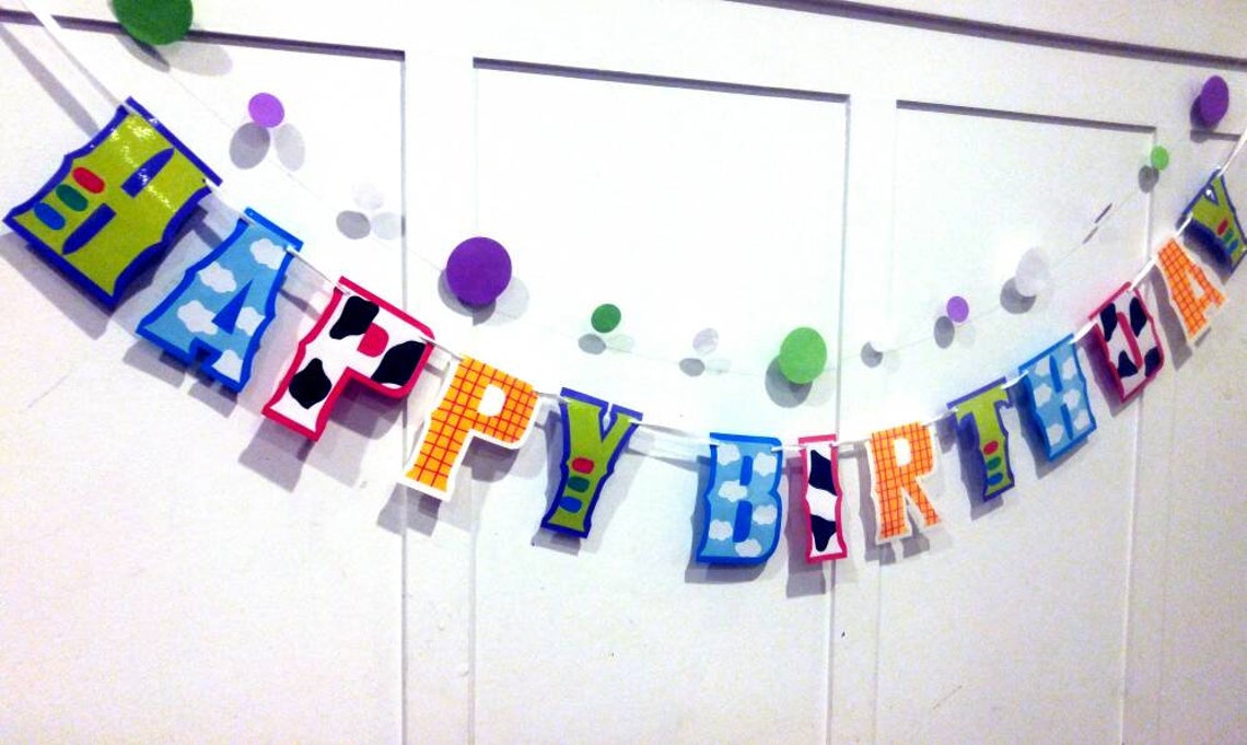 Toy Story HAPPY BIRTHDAY Banner Toy Story Party Decor Toy - Etsy