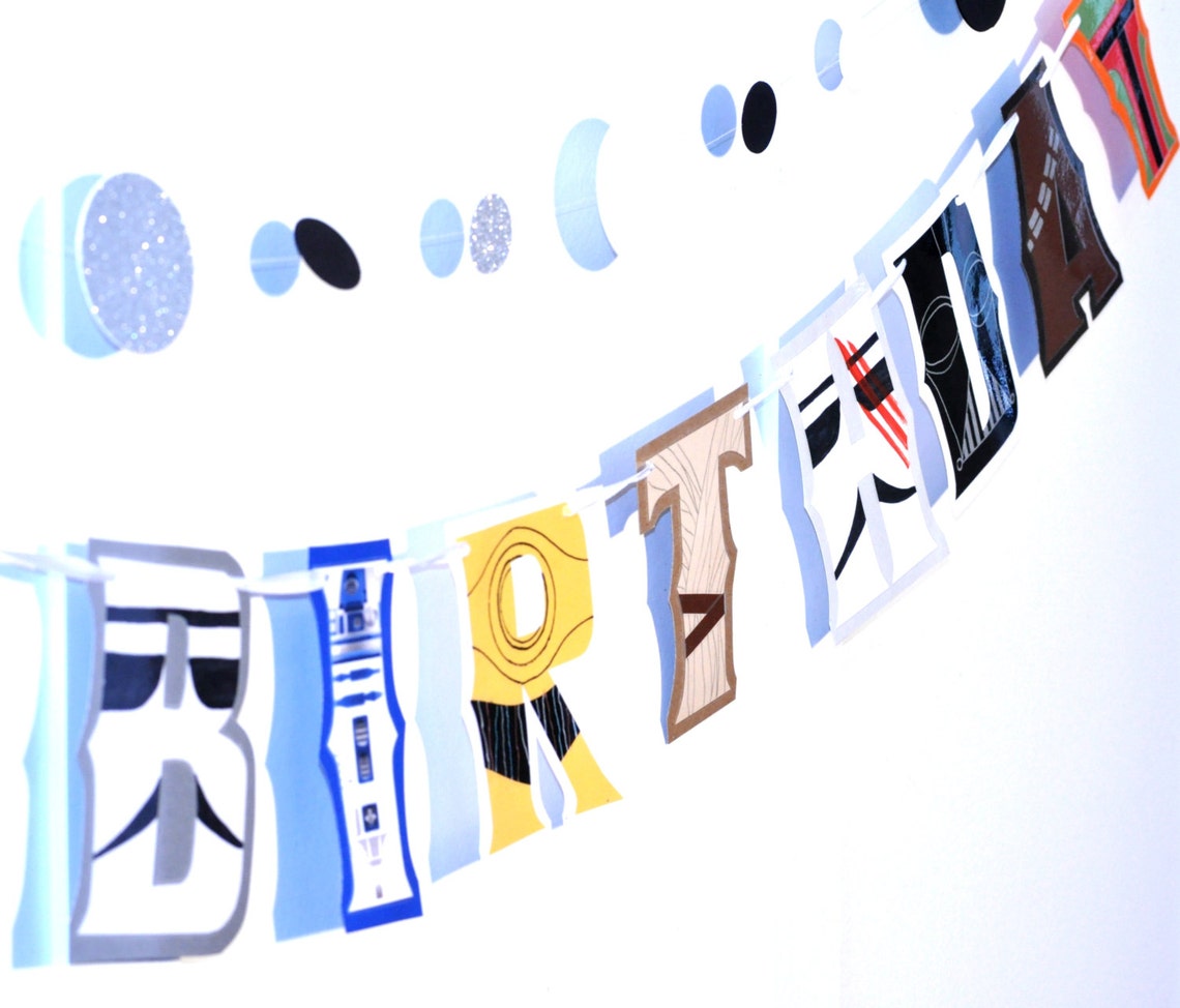 Star Wars Birthday Banner the Force Awakens Birthday Decor - Etsy