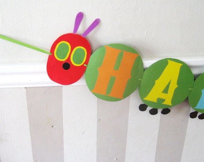 Hungry Caterpillar HAPPY BIRTHDAY Banner - Etsy